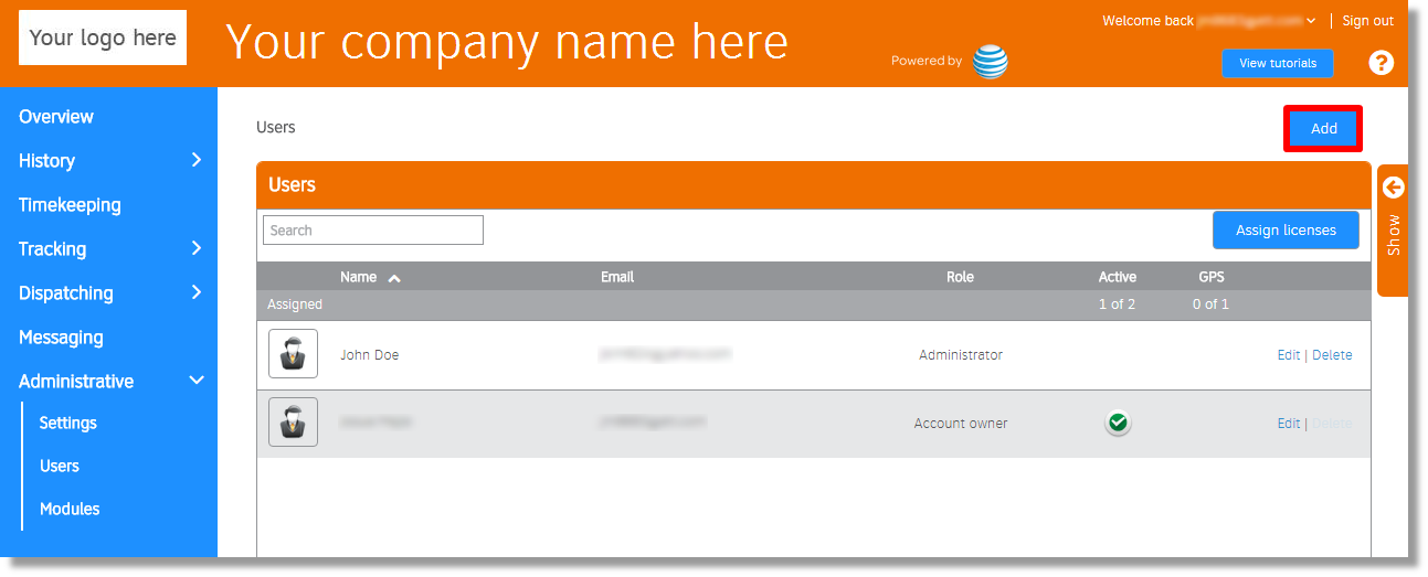 Add A User With Atandt Workforce Manager Asecare